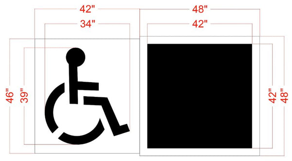Handicap Stencil with Border | ADA | 39" | 1/8" | NAC Supply