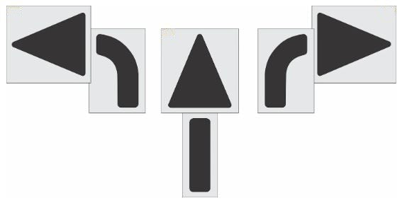 Large Arrow Kit | 3 Piece | Striping Stencil | NAC Supply