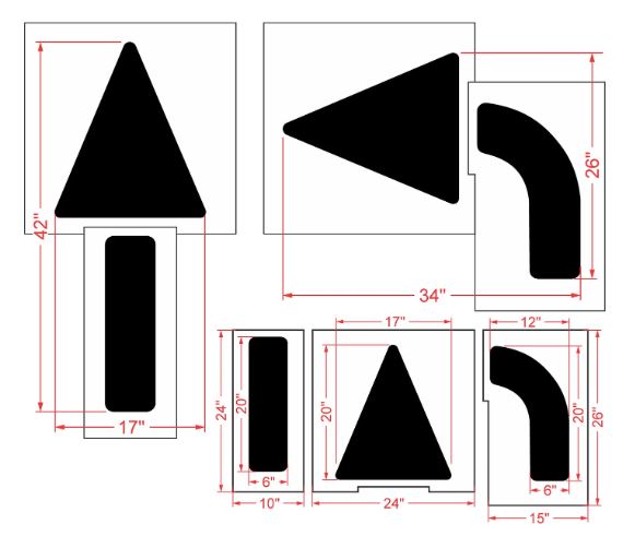 Standard Arrow Kit | 2 Piece | Striping Stencil | NAC Supply
